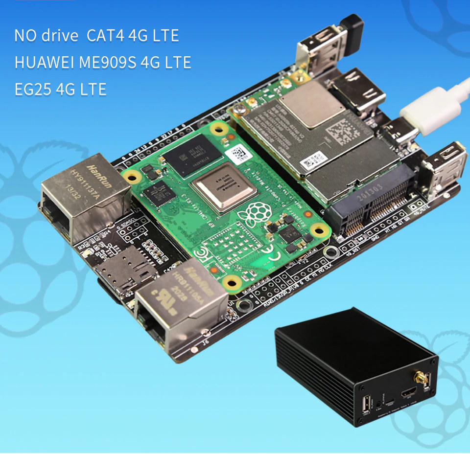 บอร์ดที่รับ Raspberry Pi CM4 มี Ethernet 2 พอร์ต และ4G LTE - CNX Software