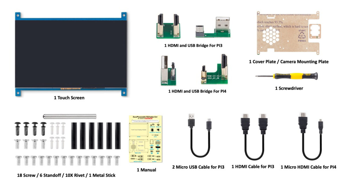 รีวิว SunFounder TS7-Pro 7 Inch Touch สำหรับ Raspberry Pi 4 - CNX Software