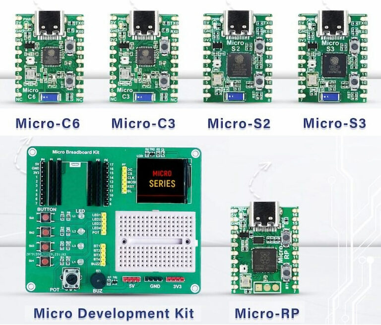 Microflex MCU – บอร์ดพัฒนา USB ขนาดจิ๋วที่ใช้ ESP32-S3, ESP32-S2, ESP32 ...