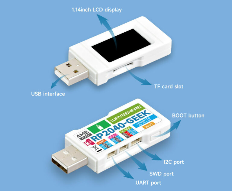 Waveshare RP2040-GEEK USB : บอร์ดพัฒนาที่ใช้ MCU RP2040 พร้อมหน้าจอสี 1 ...