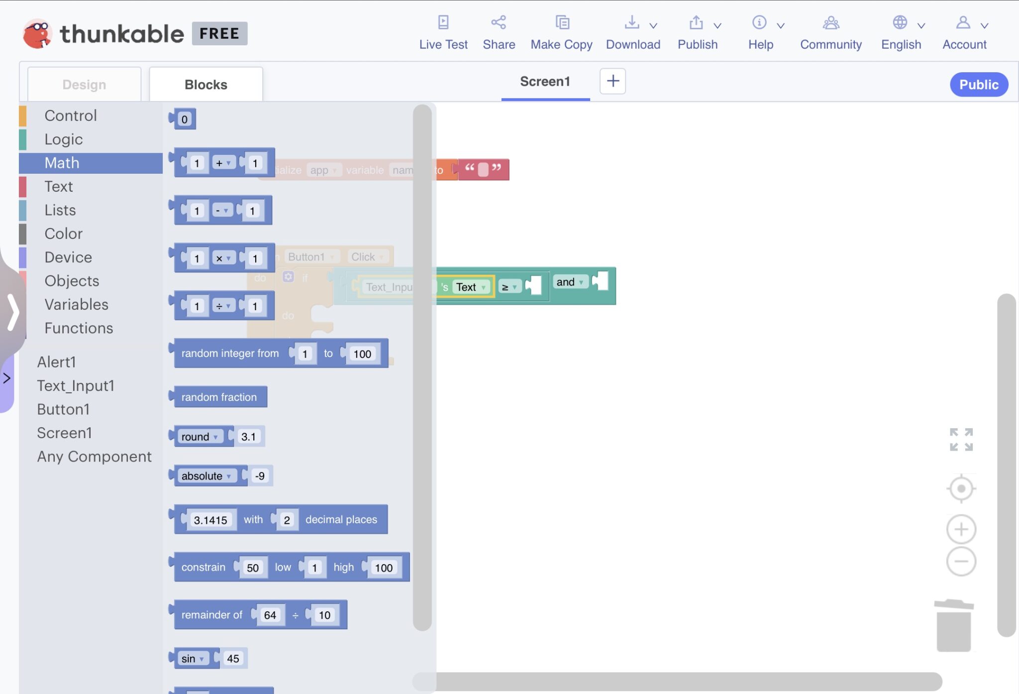 การสร้างแอพ Android/iOS คำนวณเกรดในเว็บไซต์ Thunkable - CNX Software