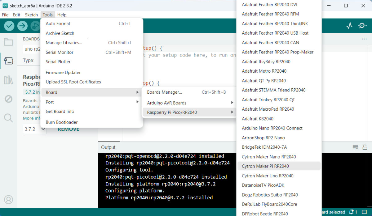 รีวิว Maker Uno RP2040 บนโปรแกรม Arduino IDE พร้อมกับ Micro Servo Motor, Maker Soil Module ...