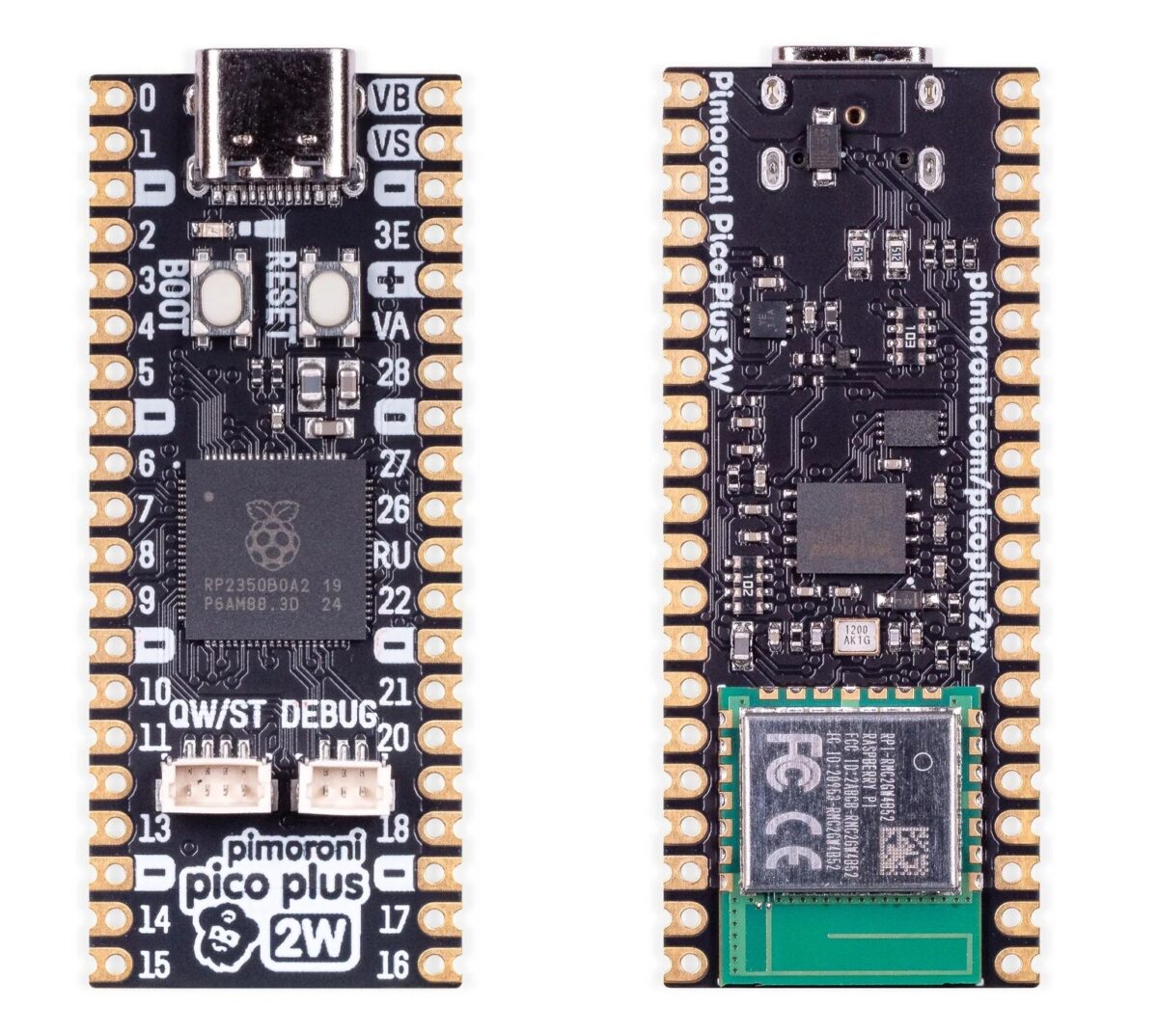 Pimoroni Pico Plus 2 W ได้รวม Mcu Rp2350b กับโมดูล Wi Fi และ Bluetooth ของ Raspberry Pi Rm2