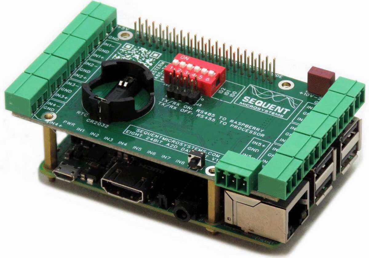Raspberry Pi HAT แบบซ้อนกันได้พร้อม ADC ความละเอียดสูง 24 บิตจำนวน 8 ...